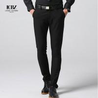China Men's Black Cargo Pants Straight Leg Cotton Polyester Blend Sizes M to 3XL for Spring for sale