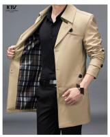 China Men's Windproof Casual Slim Fit Jacket Coat Polyester Cotton 50cm Length Custom Logo for sale