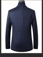 China Men's Nonwoven Office Wear Blazer Jacket Slim Fit Black Polyester Cotton S to 3XL for sale