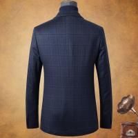 China Men's Nonwoven Office Wear Blazer Jacket Slim Fit Black Polyester Cotton S to 3XL for sale
