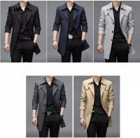 China Men's Windproof Casual Slim Fit Jacket Coat Polyester Cotton 50cm Length Custom Logo for sale