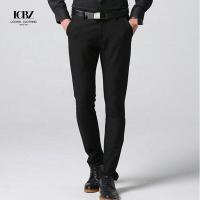 China Men's Black Cargo Pants Straight Leg Cotton Polyester Blend Sizes M to 3XL for Spring for sale