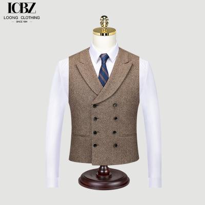 China Formal Striped Suit Vest for Groomsmen Regular Length Mandarin Collar S-10XL for sale