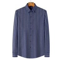 China Breathable Dark Blue Long Sleeve Cotton Shirt for Men Casual Autumn 5 Size for sale
