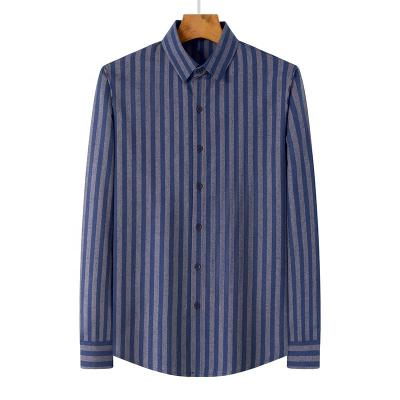 China Breathable Dark Blue Long Sleeve Cotton Shirt for Men Casual Autumn 5 Size for sale