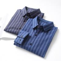 China Breathable Dark Blue Long Sleeve Cotton Shirt for Men Casual Autumn 5 Size for sale