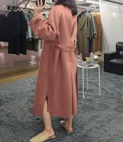 China Mid-Length Slim Woolen Coat for Women with Cashmere Blend Standard Thickness Sizes S to 2XL for sale