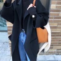 China Mid-Length Slim Woolen Coat for Women with Cashmere Blend Standard Thickness Sizes S to 2XL for sale