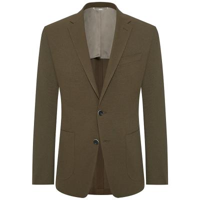 China Men's Slim Fit V-Neck Single Breasted Plaid Blazer Office Suit Jacket 2022 for sale
