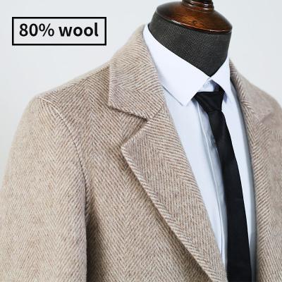China Men's Long Jacket Coat Polyester Cotton Blend Winter Overcoat Custom Logo 50 Pcs MOQ for sale