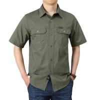 China Men's Wrinkle Resistant Short Sleeve Dress Shirt for Outdoor Recreation 100% Cotton for sale