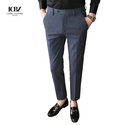 China Button Decoration Winter Business Trousers for Men Slim Fit 200 Quantity Polyester for sale