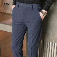 China Button Decoration Winter Business Trousers for Men Slim Fit 200 Quantity Polyester for sale