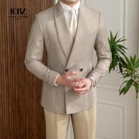 China Nonwoven Wool Cotton Slim Fit Business Formal Men Suit Jacket Blazer 180cm for sale