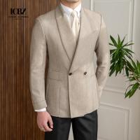 China Nonwoven Wool Cotton Slim Fit Business Formal Men Suit Jacket Blazer 180cm for sale