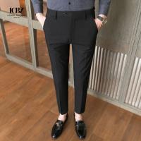 China Button Decoration Winter Business Trousers for Men Slim Fit 200 Quantity Polyester for sale