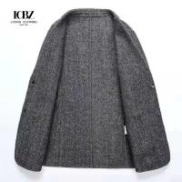 China Men's Woolen Trench Coat Winter Overcoat Polyester Cotton Blend 50 MOQ Custom Logo for sale