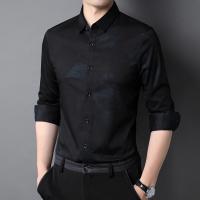 China Custom Plus Size Viscose Polyester Spandex Long Sleeve Dress Shirt for Men Sizes S-XXL for sale