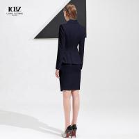 China Custom Navy Ladies Office Formal Suits Set Women Sizes S-3XL Polyester for sale