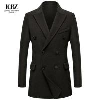 China Men's Synthetic Leather Jacket Double Breasted Short Coat M-3XL Black Brown Burgundy for sale