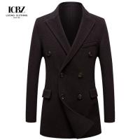 China Men's Synthetic Leather Jacket Double Breasted Short Coat M-3XL Black Brown Burgundy for sale