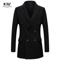 China Men's Synthetic Leather Jacket Double Breasted Short Coat M-3XL Black Brown Burgundy for sale