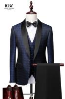 China Custom Slim Fit Peaked Lapel Blazer 3 Piece Two Piece Set for Men Wedding Formal Wear for sale