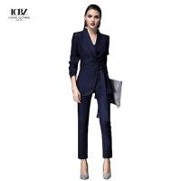 China Customized Ladies Office Slim Suit Set Long Sleeve Formal Women Uniform Size S-3XL for sale