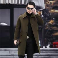 China Men's Long Jacket Coat Polyester Cotton Winter Warm V-Neck Double Collar 50 MOQ Custom for sale