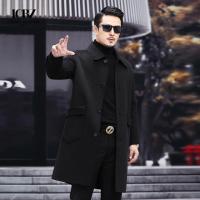 China Men's Long Jacket Coat Polyester Cotton Winter Warm V-Neck Double Collar 50 MOQ Custom for sale