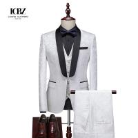 China Banquet Host Performance Suit Woolen Cloth Fabric Men's Evening Dress 180cm Size Custom for sale