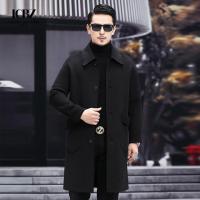 China Men's Long Jacket Coat Polyester Cotton Winter Warm V-Neck Double Collar 50 MOQ Custom for sale