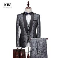 China Banquet Host Performance Suit Woolen Cloth Fabric Men's Evening Dress 180cm Size Custom for sale