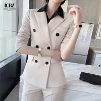 China Nonwoven Women's Office White Dress Suit 2023 Top and Pants with Single Button Blazer for sale