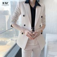 China Nonwoven Women's Office White Dress Suit 2023 Top and Pants with Single Button Blazer for sale