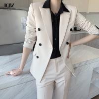 China Nonwoven Women's Office White Dress Suit 2023 Top and Pants with Single Button Blazer for sale