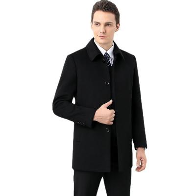 China Men's Double-Sided Woolen Cashmere Coat Business Long Jacket 50pcs MOQ Custom for sale