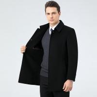 China Men's Double-Sided Woolen Cashmere Coat Business Long Jacket 50pcs MOQ Custom for sale