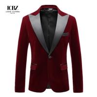 China Men's Gold Velvet Slim Fit Suit Jacket for Stage Performance Hosts Custom Size Available for sale