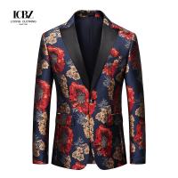 China Men's Gold Velvet Slim Fit Suit Jacket for Stage Performance Hosts Custom Size Available for sale