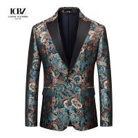 China Men's Gold Velvet Slim Fit Suit Jacket for Stage Performance Hosts Custom Size Available for sale