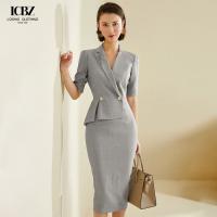 China Customizable Slim Fit Women Suit Set Polyester Cotton Office Dress Sizes S-10XL for sale