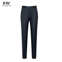 China Custom Logo 50% Wool Men's Formal Trousers Blue Long Pants S-10XL for sale