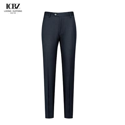 China Custom Logo 50% Wool Men's Formal Trousers Blue Long Pants S-10XL for sale