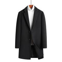 China Wool Jacket Coat Australasian Wool Single Breasted Long-Sleeve Plush Peacoat for Men for sale