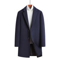China Wool Jacket Coat Australasian Wool Single Breasted Long-Sleeve Plush Peacoat for Men for sale
