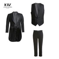 China V-Neck Men's Suit Tuxedo for Groom Host Master of Ceremonies Stage Performance 2024 for sale
