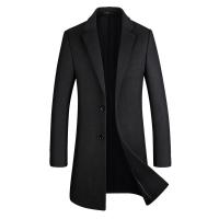 China Wool Jacket Coat Australasian Wool Single Breasted Long-Sleeve Plush Peacoat for Men for sale