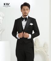 China V-Neck Men's Suit Tuxedo for Groom Host Master of Ceremonies Stage Performance 2024 for sale