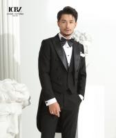 China V-Neck Men's Suit Tuxedo for Groom Host Master of Ceremonies Stage Performance 2024 for sale